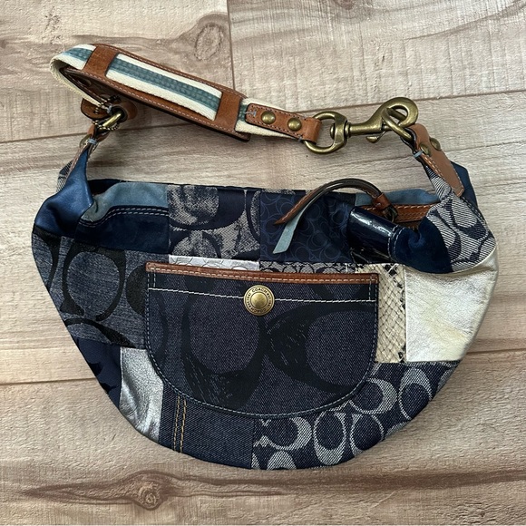 Coach | Bags | Coach Denim Indigo Patchwork Hobo Bag | Poshmark
